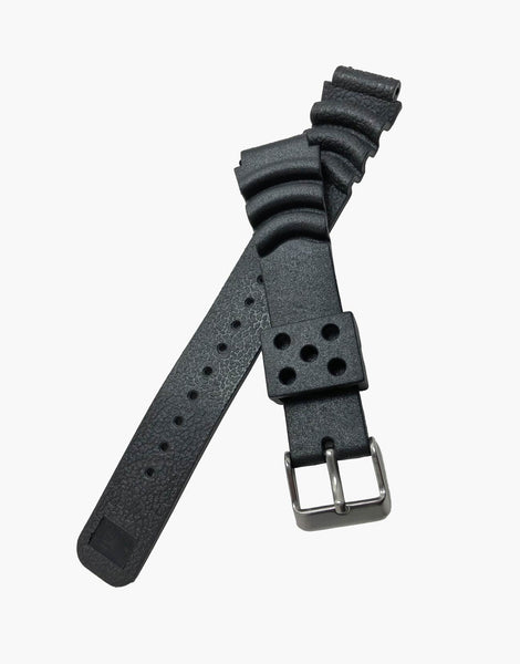 18mm Black PVC Rubber Diver Sports Watch Band Strap Seiko Style ...