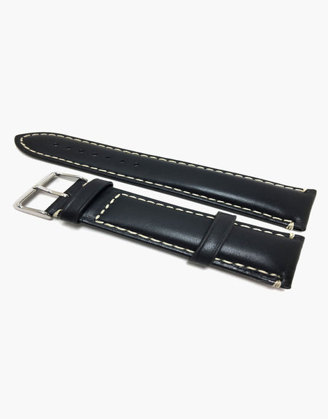 20mm Hadley Roma MS885 Watch Band Black Oil Tanned Leather – LuxWatchStraps